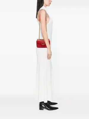 Gucci Small Gg Marmont Matelassé Calfskin Shoulder Bag - Red