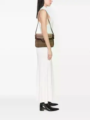 Burberry Vintage Check Canvas Flap Shoulder Bag