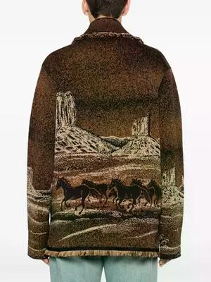 Alanui Landscape Pattern Fringed Jacket