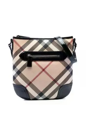 Burberry 2000-2017 Supernova Check Coated Canvas Dryden Crossbody Bag - Neutrals