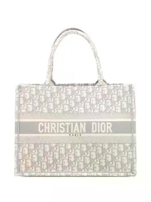 Dior 2025 Medium Oblique Canvas Book Tote Bag - Grey