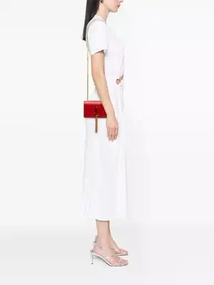 Saint Laurent 2015 Small Smooth Calfskin Monogram Kate Tassel Crossbody Bag - Red