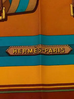 Hermès 1980-1990 Les Sangles Silk Scarf 90 Scarves
