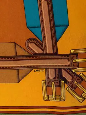Hermès 1980-1990 Les Sangles Silk Scarf 90 Scarves