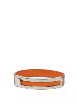 Hermès 2003 Leather Pousse Pousse Bracelet Costume Bracelet - Orange