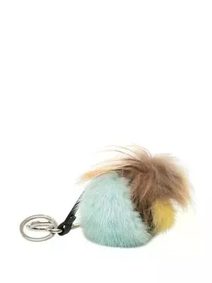 Fendi Tricolor Fur Monster Bug And Bag Charm Key Chain - Blue