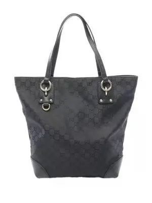 Gucci 2000-2015 Medium Gg Denim Charm Tote Bag