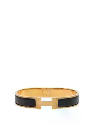 Hermès Narrow Enamel Clic H Bracelet Pm - Black