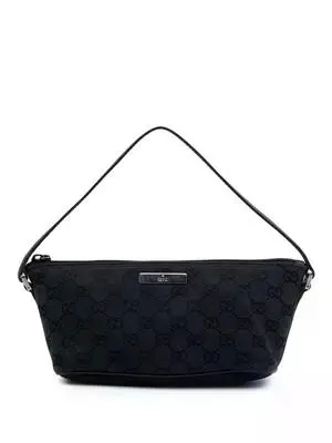 Gucci Gg Canvas Boat Shoulder Bag - Black