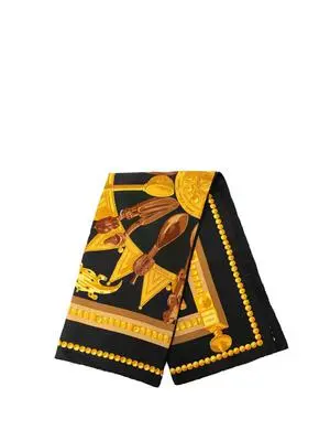 Hermès 1990-2000 Cuillers D Afrique Silk Scarf 90 Scarves - Black