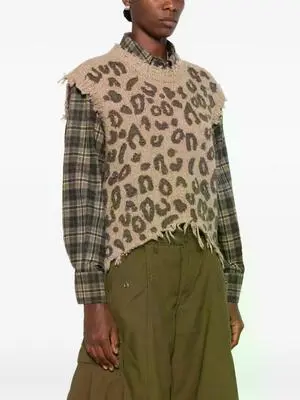 R13 Leopard Pattern Sleeveless Top