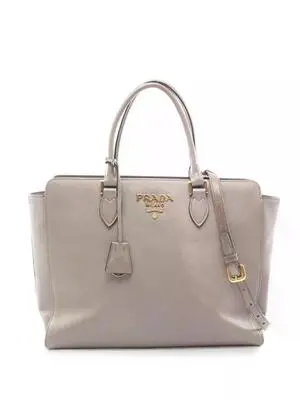 Prada Saffiano Leather Handbag - Neutrals