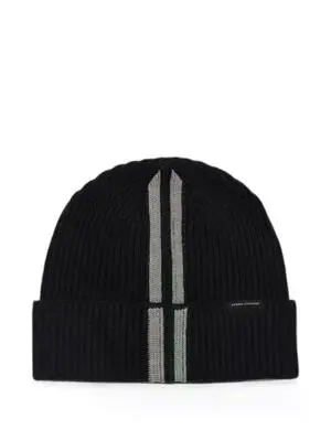 Armani Exchange Ribbed Knit Beanie Hat - Blue