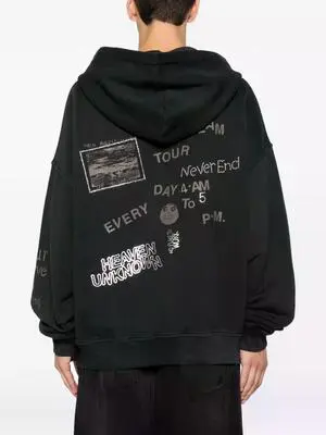 Palm Angels Graphic Print Zip-up Hoodie