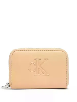 Calvin Klein Logo-embossed Zip-around Wallet - Neutrals