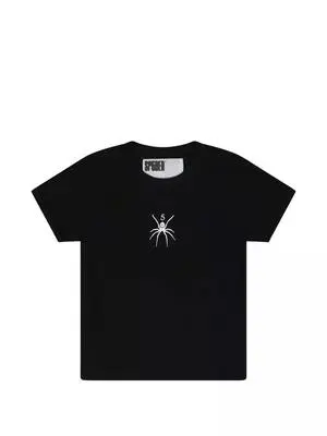 SP5DER Logo Print Crewneck T-shirt - Black
