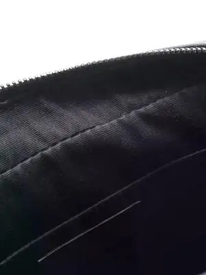 Saint Laurent Leather Grained Monogram Shoulder Bag - Black