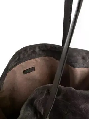 JIMMY CHOO Suede Drawstring Tote Bag