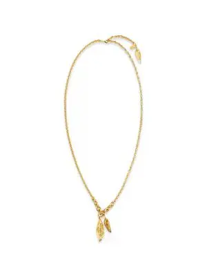 Chloé Pearl-embellished Leaf-pendant Necklace - Gold