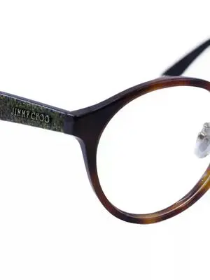 JIMMY CHOO Glitter-detail Round-frame Glasses