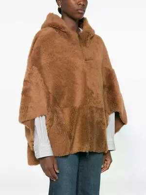 GIORGIO BRATO Shearling-finish Hooded Cape