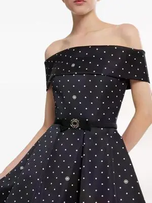 Elie Saab Polka-dot Off-the-shoulder Dress