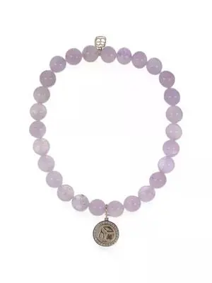 SYDNEY EVAN Lucky Protection Amethyst And Diamond Charm Bracelet - Gold