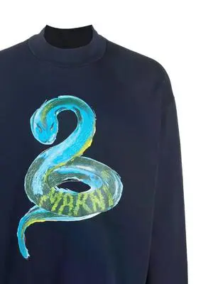 Marni Python Print Sweatshirt - Blue
