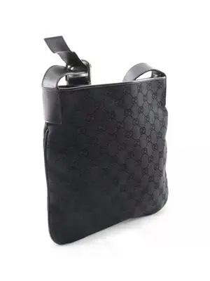 Gucci Gg Canvas Shoulder Bag - Black