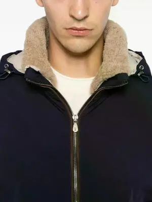 Brunello Cucinelli Shearling Collar Hooded Jacket