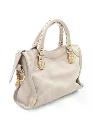 Balenciaga 2000s Mini City Metallic Edge Handbag - Neutrals
