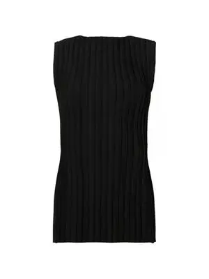 Sportmax Ribbed-knit Sleeveless Top - Black