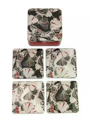 Shanghai Tang Gingko Coasters - Black