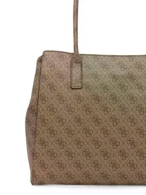 Guess Leona Logo-print Monogram Tote Bag - Neutrals