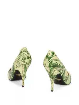 Moschino Dollar-print Pointed-toe Pumps
