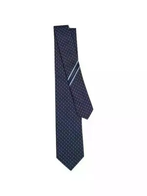 FERRAGAMO Double Gancini Silk Jacquard Tie