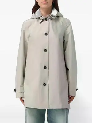 SAVE THE DUCK Hooded Button-fastening Coat - Neutrals