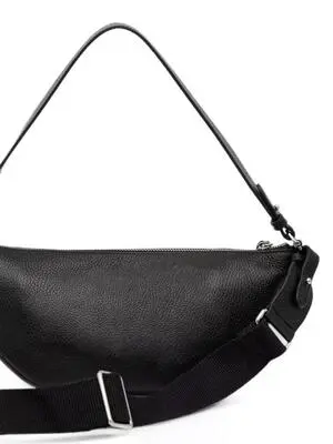COCCINELLE Grained Leather Shoulder Bag - Black