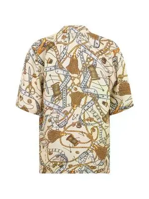 Moschino Graphic Print Silk Shirt