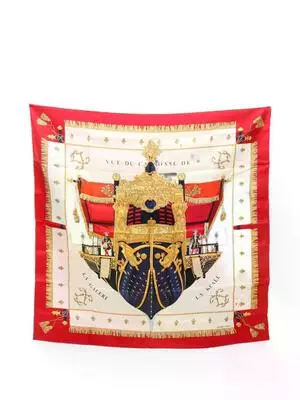 Hermès 2010s Carré 90 Vue Du Carrosse De La Galère La Réale Scarf - Neutrals