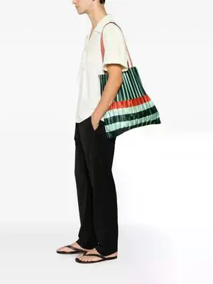MULTITUDES BAGS Pleated Striped Shoulder Bag