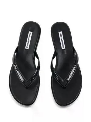 Karl Lagerfeld Logo-print Kitten-heel Flip Flops