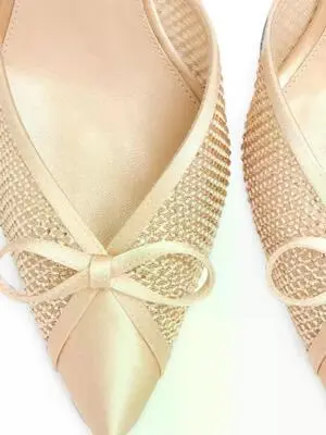 ANDREA WAZEN Kris 75 Crystal-embellished Bow Detail Mules