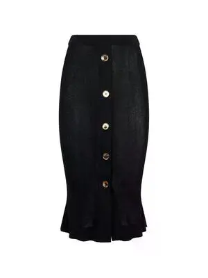 Moschino Button-up Ribbed Maxi Skirt