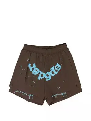 SP5DER Og Web Double-layer Shorts - Brown