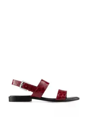 KWANPEN Mojavé Crocodile-effect Slingback Sandals - Red