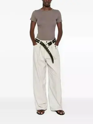 HAIKURE Candy Pleated-detailing Wide-leg Jeans