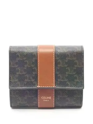 Celine 2010s Triomphe Trifold Wallet - Black