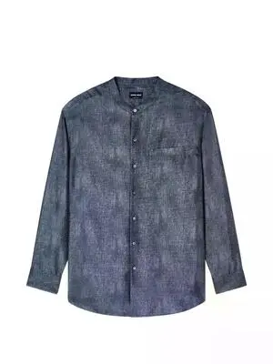 Giorgio Armani Band-collar Shirt - Blue
