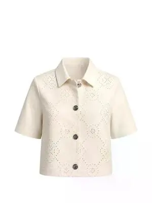Dkny Broderie Anglaise Cropped Shirt